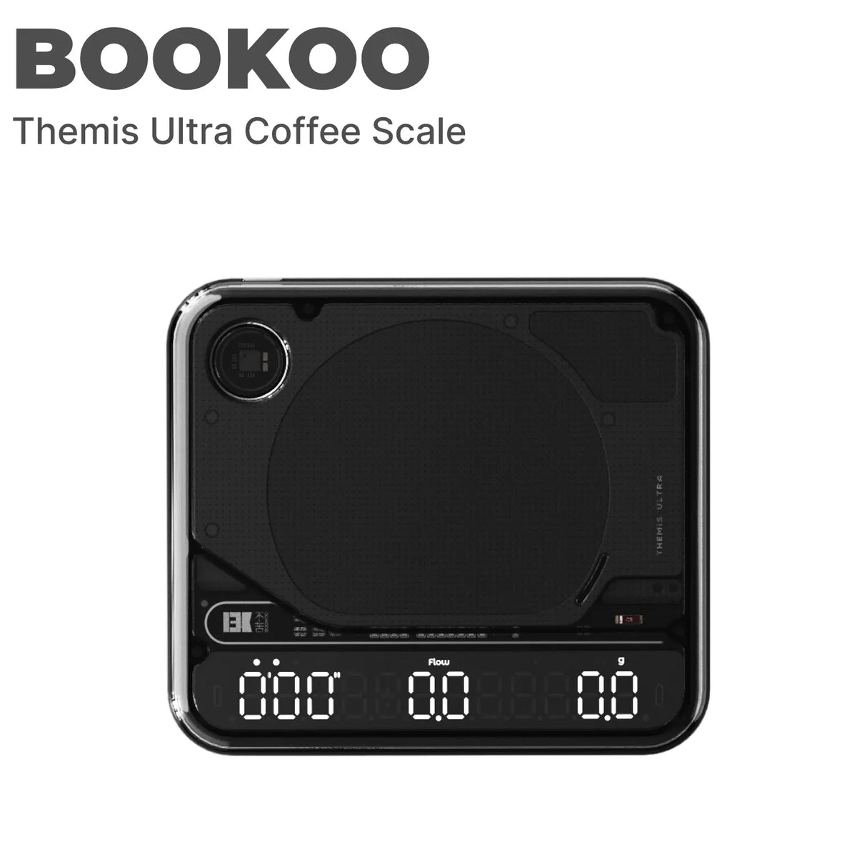 BOOKOO Themis Ultra Coffee Scale | IP67 Waterproof, 0.1g Precision, Flow Rate, Bluetooth, Timer ...